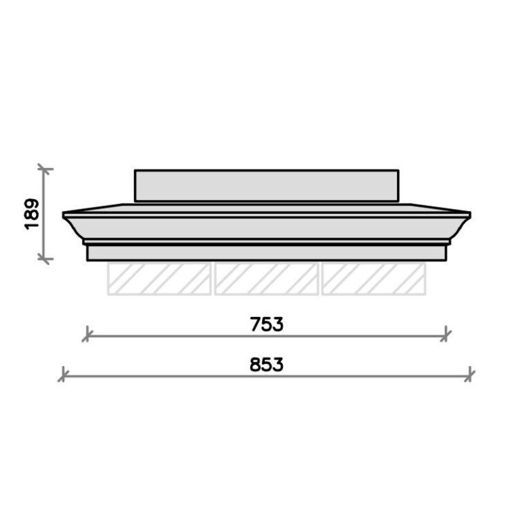 PC3022 Moulded Apex Plus Pier Block Pier Cap | Acanthus Cast Stone