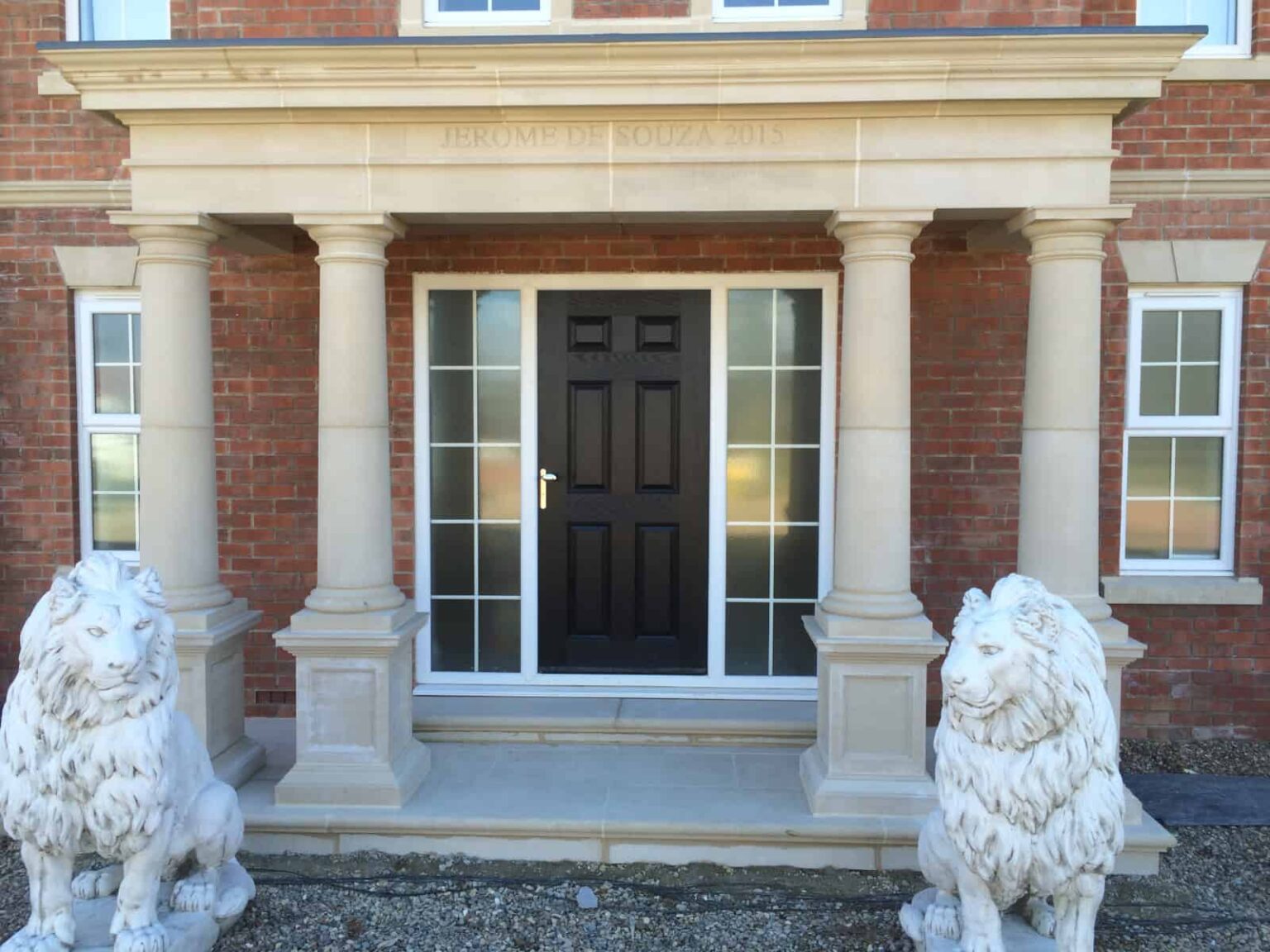 Cast Stone Tuscan Pedestal Portico | Acanthus Cast Stone