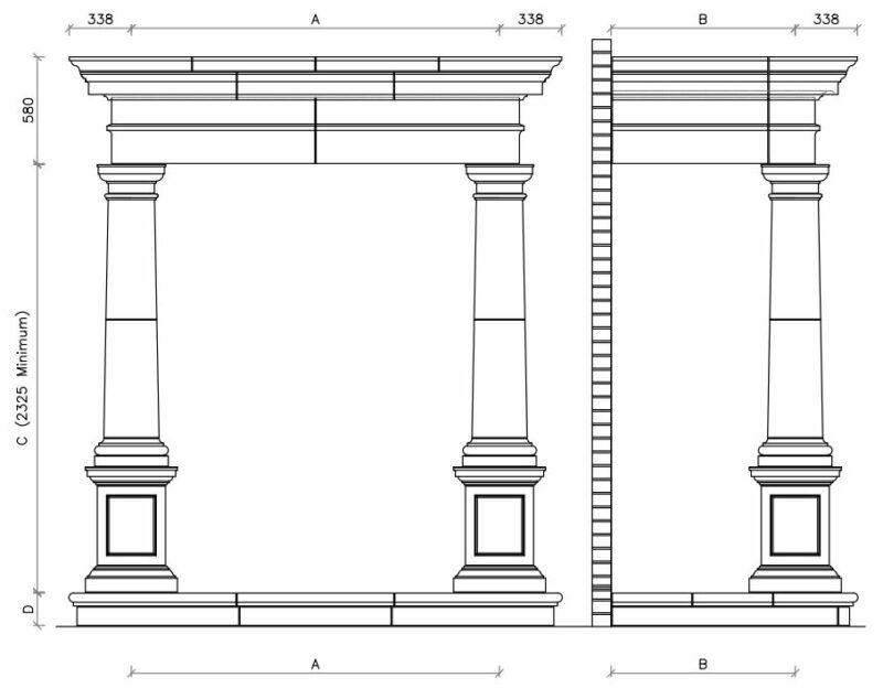 Cast Stone Tuscan Pedestal Portico | Acanthus Cast Stone