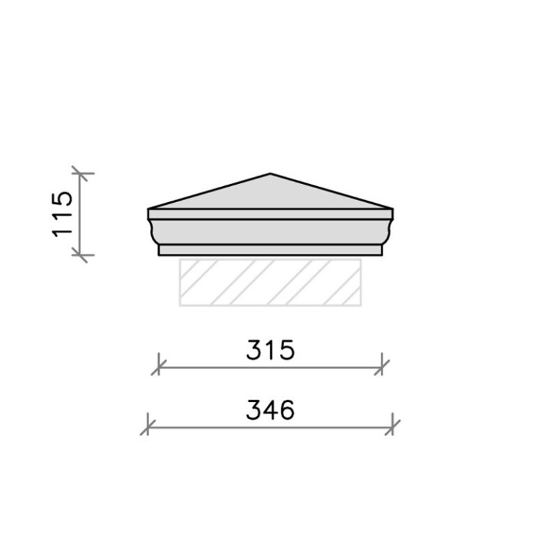 One Brick Moulded Apex Pier Cap | Acanthus Cast Stone